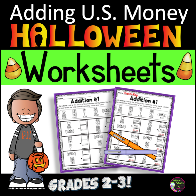 Adding U.S. Money Worksheets | Halloween Math - Made By Teachers