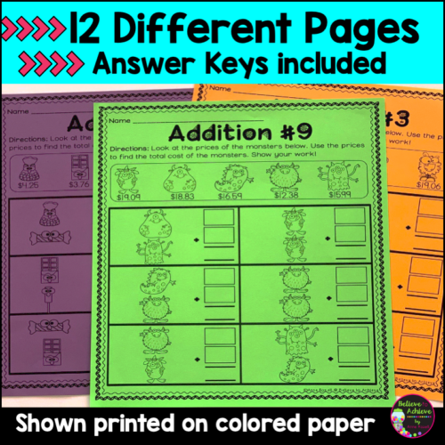 Adding U.S. Money Worksheets | Halloween Math - Made By Teachers