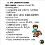 3rd Grade Math for November Worksheets - Made By Teachers