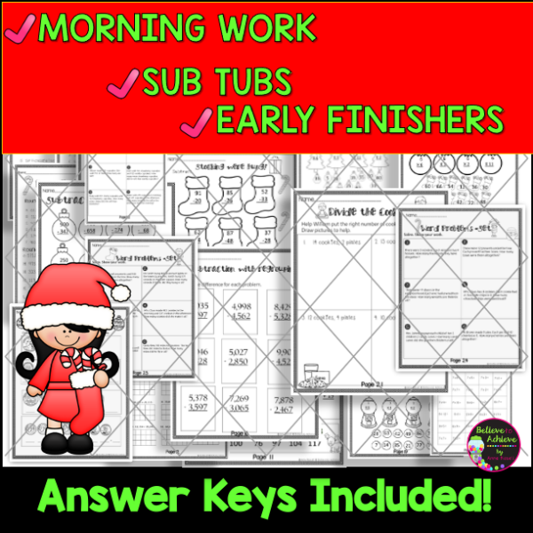 3rd Grade Math for December Worksheets - Made By Teachers