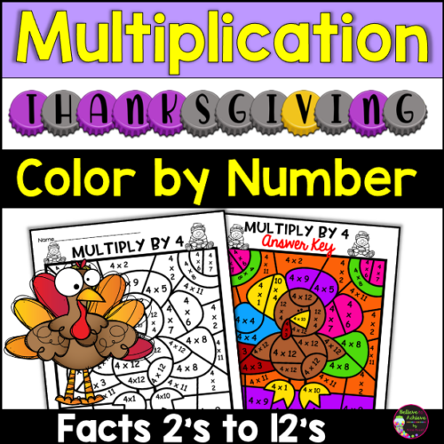 Thanksgiving Multiplication Color by Number - Made By Teachers