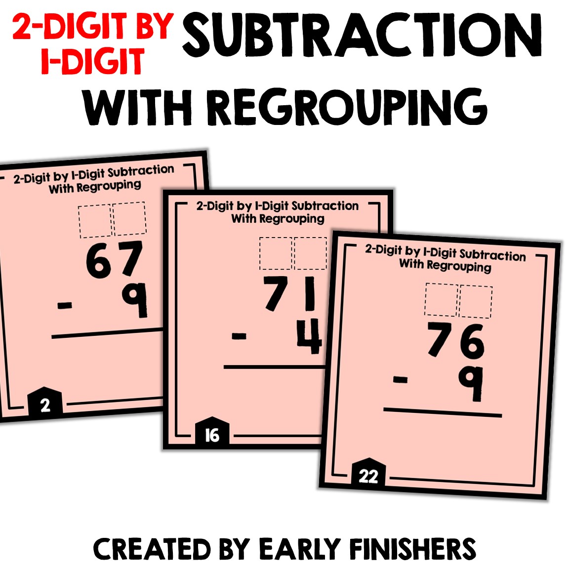 2 Digit By 1 Digit Subtraction With Regrouping Made By Teachers