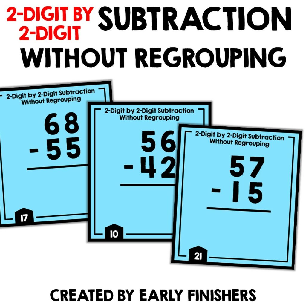 2 Digit Subtraction With Without Regrouping Bundle Made By Teachers