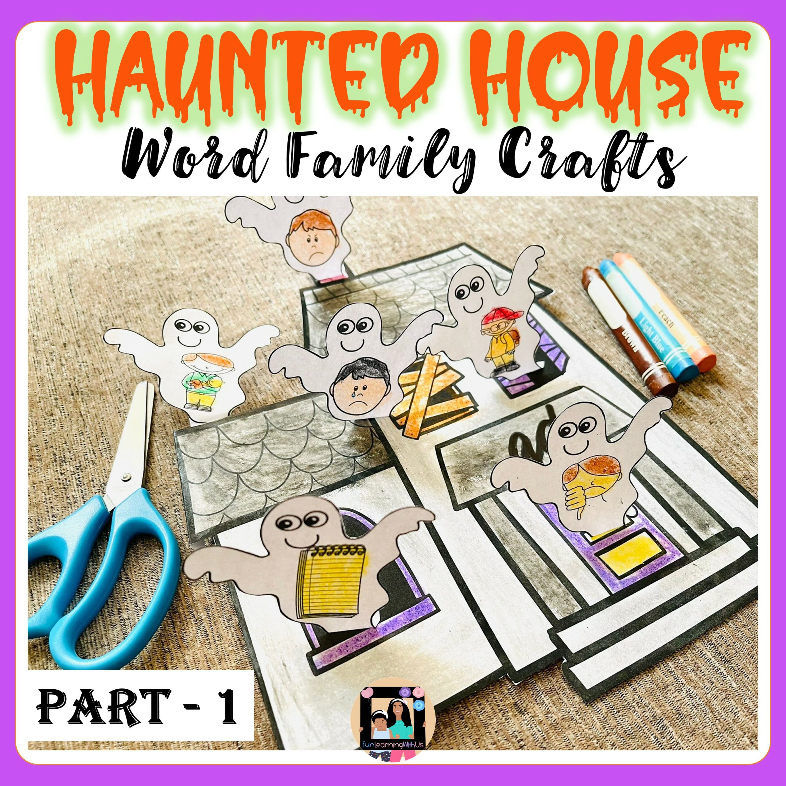 Haunted House Craft | Halloween Word Family Craft - Made By Teachers