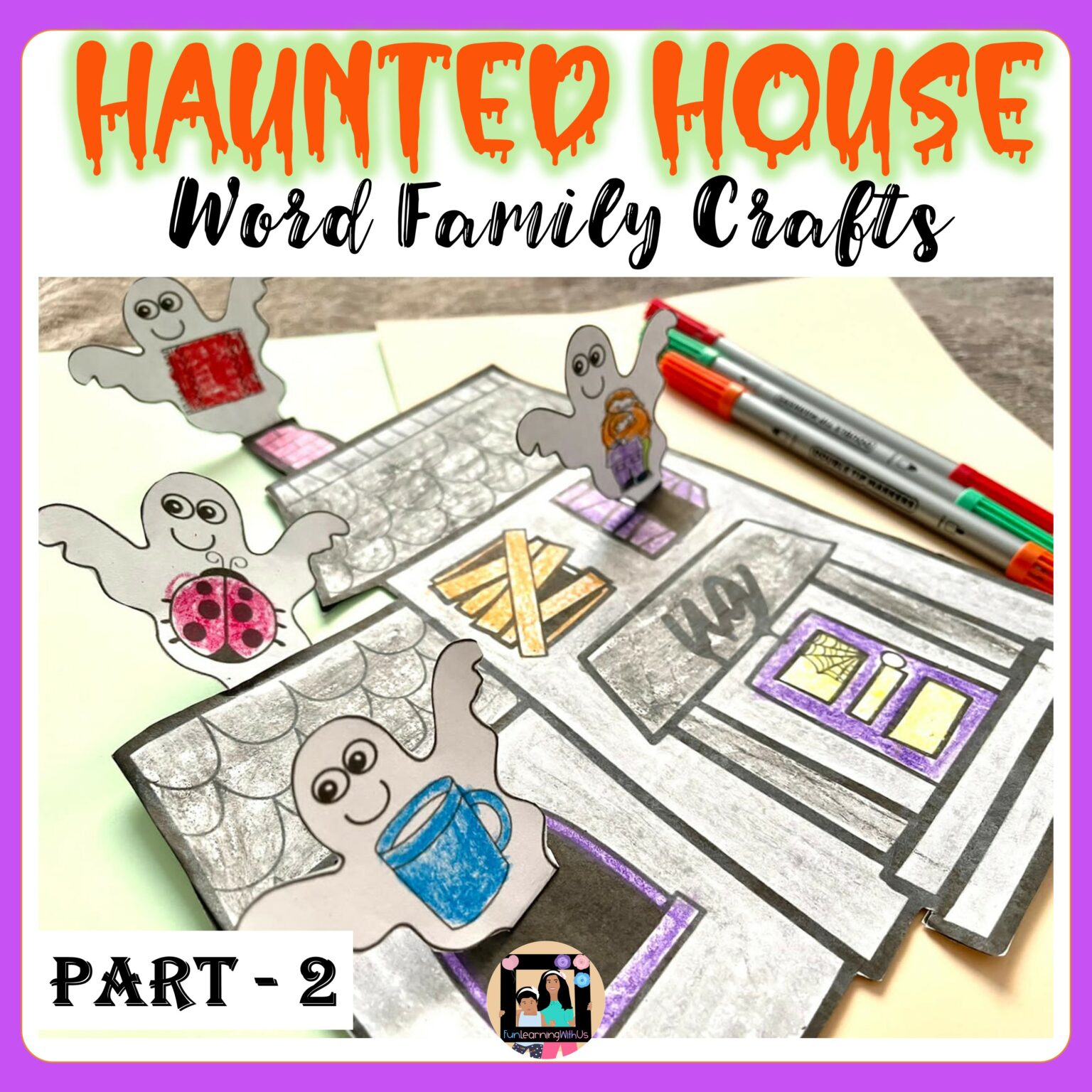 Haunted House Craft | Halloween Word Family Craft - Made By Teachers
