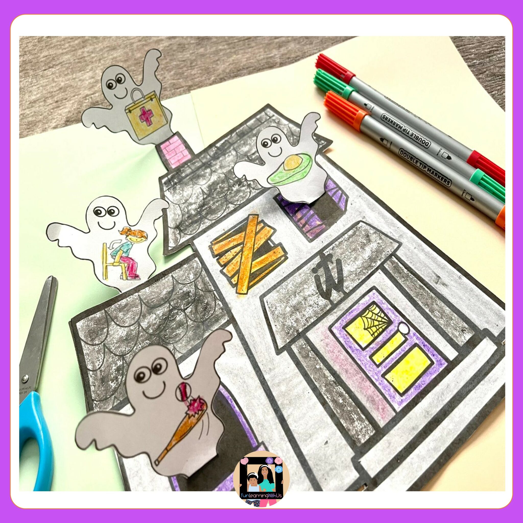 Haunted House Craft | Halloween Word Family Craft - Made By Teachers