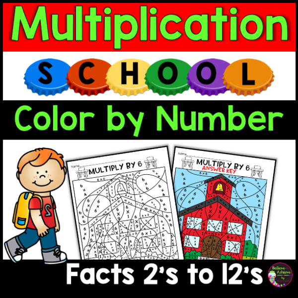 Back to School Multiplication Color by Number | Made By Teachers