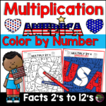 Patriotic Multiplication Color by Number | Made By Teachers