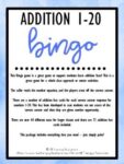 Addition Facts Numbers 1-20 BINGO GAME - Made By Teachers
