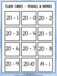 1 and 2 Digit SUBTRACTION BINGO GAME - Numbers 1-20 | Made By Teachers