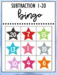 1 and 2 Digit SUBTRACTION BINGO GAME - Numbers 1-20 | Made By Teachers