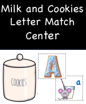 Milk and Cookie Letter Matching Center - Made By Teachers