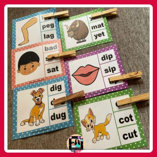 CVC Words Task Cards Phonemic Awareness cards | Made By Teachers