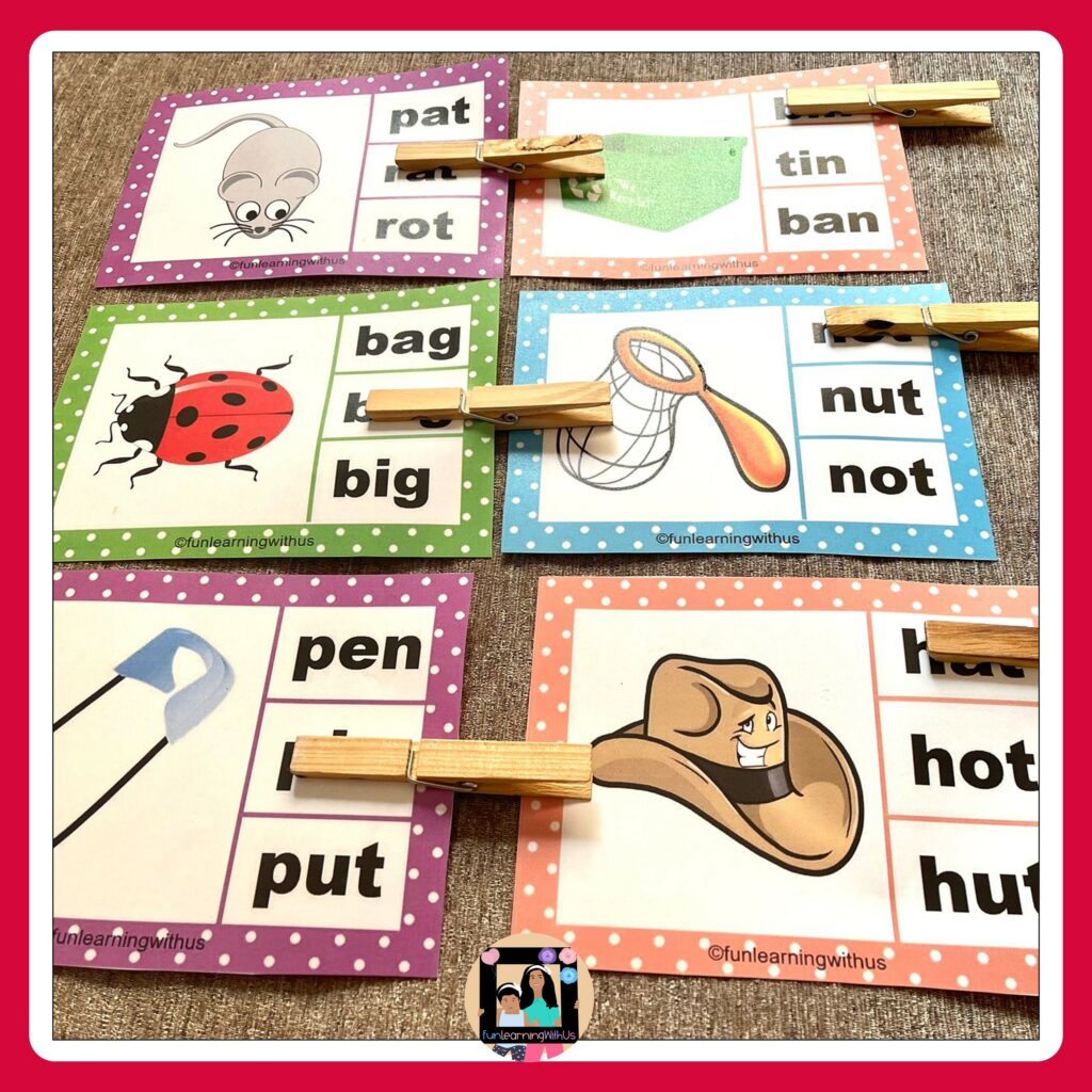 CVC Words Task Cards Phonemic Awareness cards | Made By Teachers