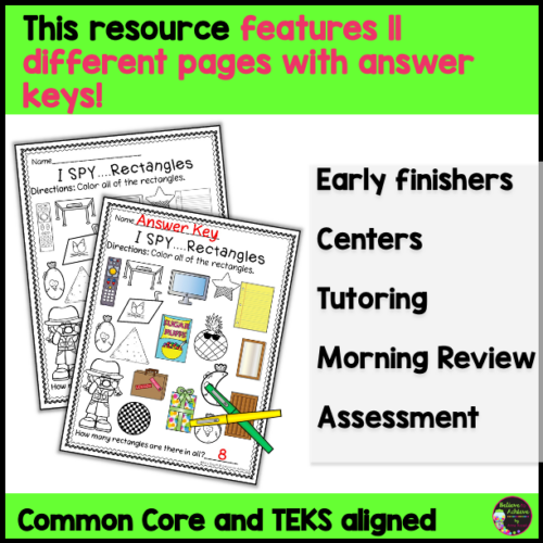 I Spy 2D Shapes Worksheets - Made By Teachers