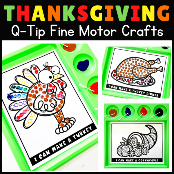 Thanksgiving Crafts Q Tip Painting Fine Motor | Made By Teachers