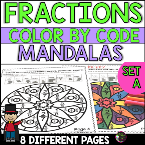 Fractions Color by Code Worksheets | Set A - Made By Teachers