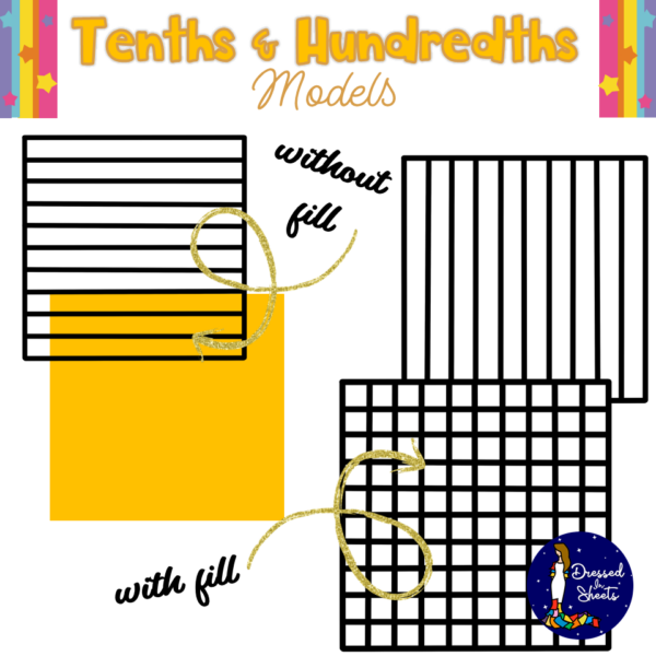 Tenths and Hundredths Models Clip Art - Made By Teachers