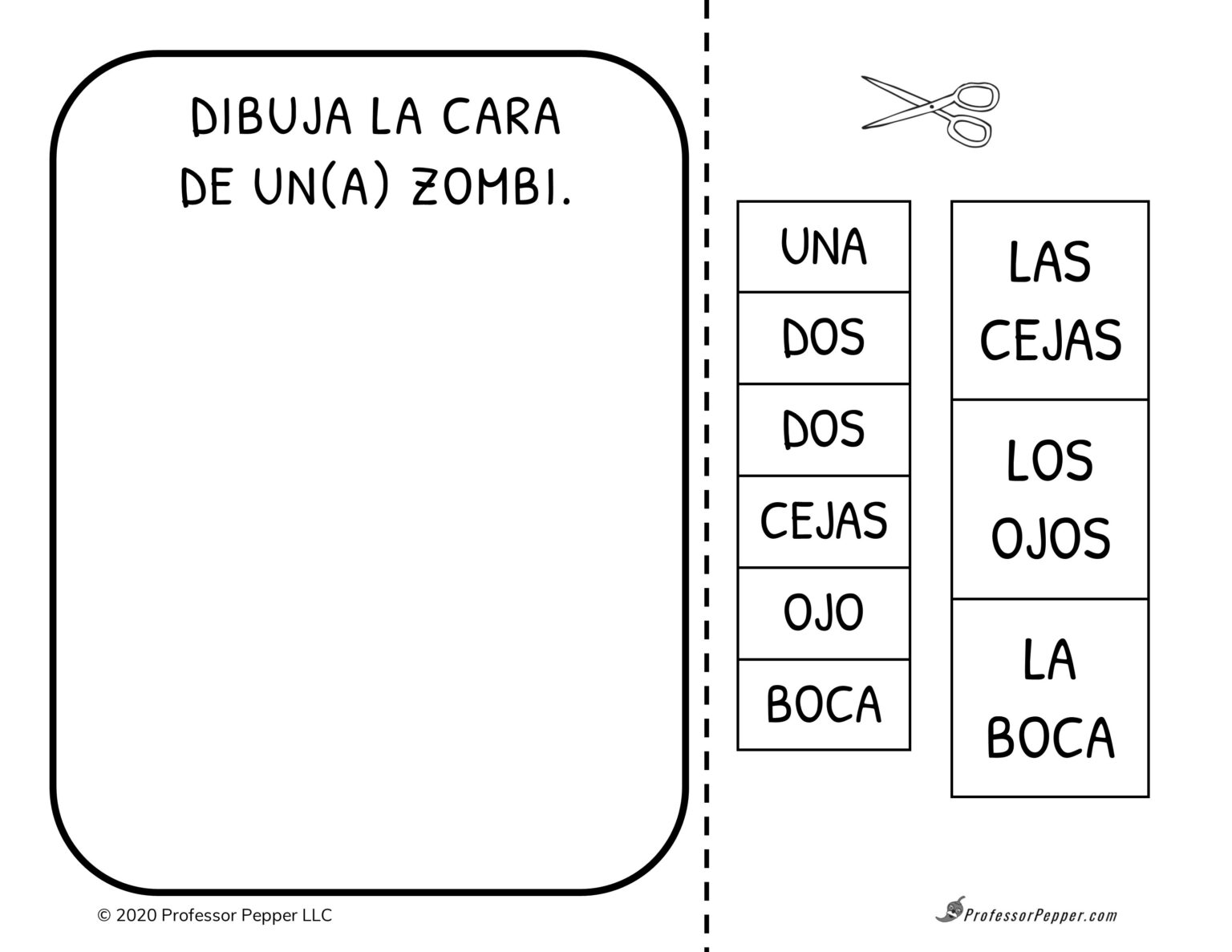 Actividades para PK-1: Los zombis | Free Spanish | Made By Teachers