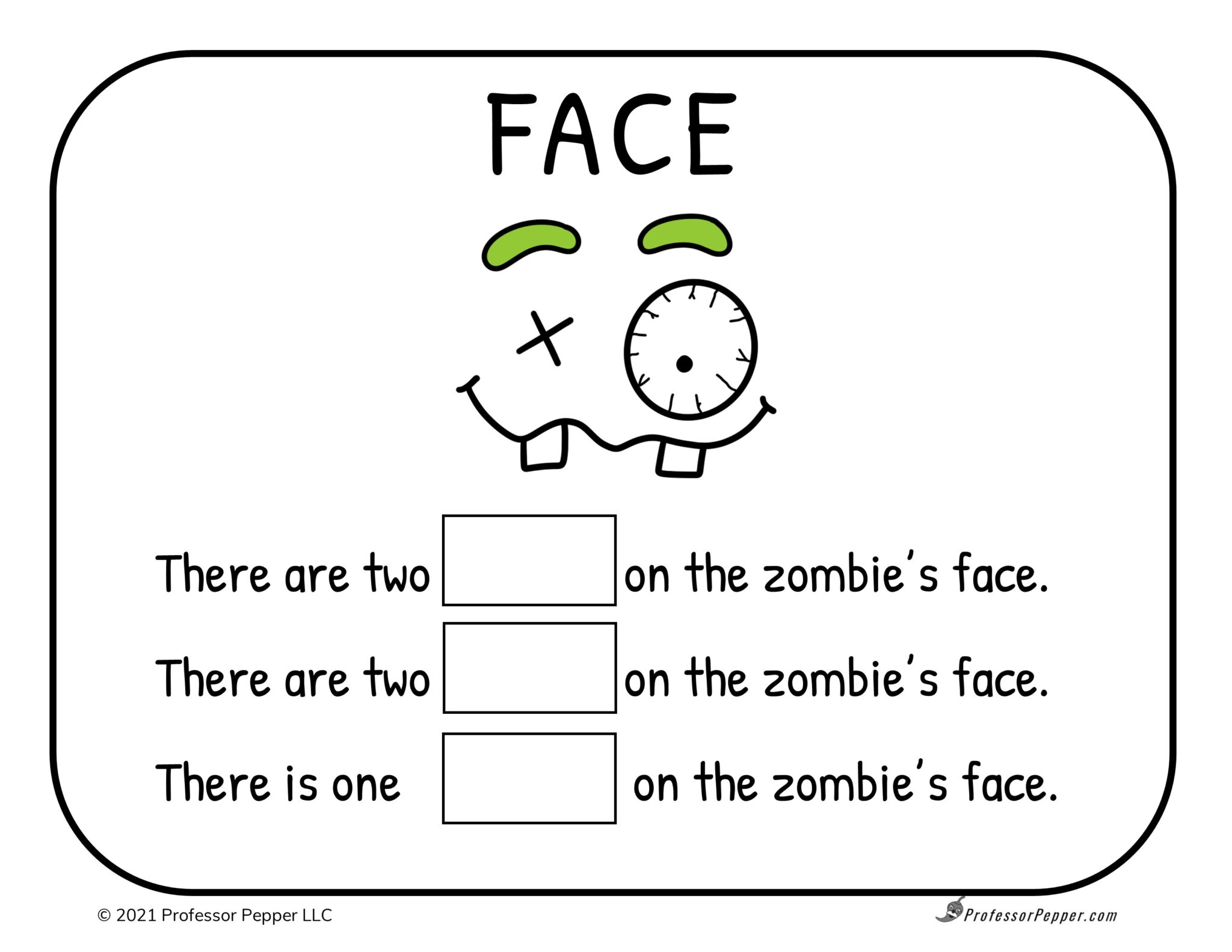 Free English PK-1st Sampler: Zombie Edition - Made By Teachers