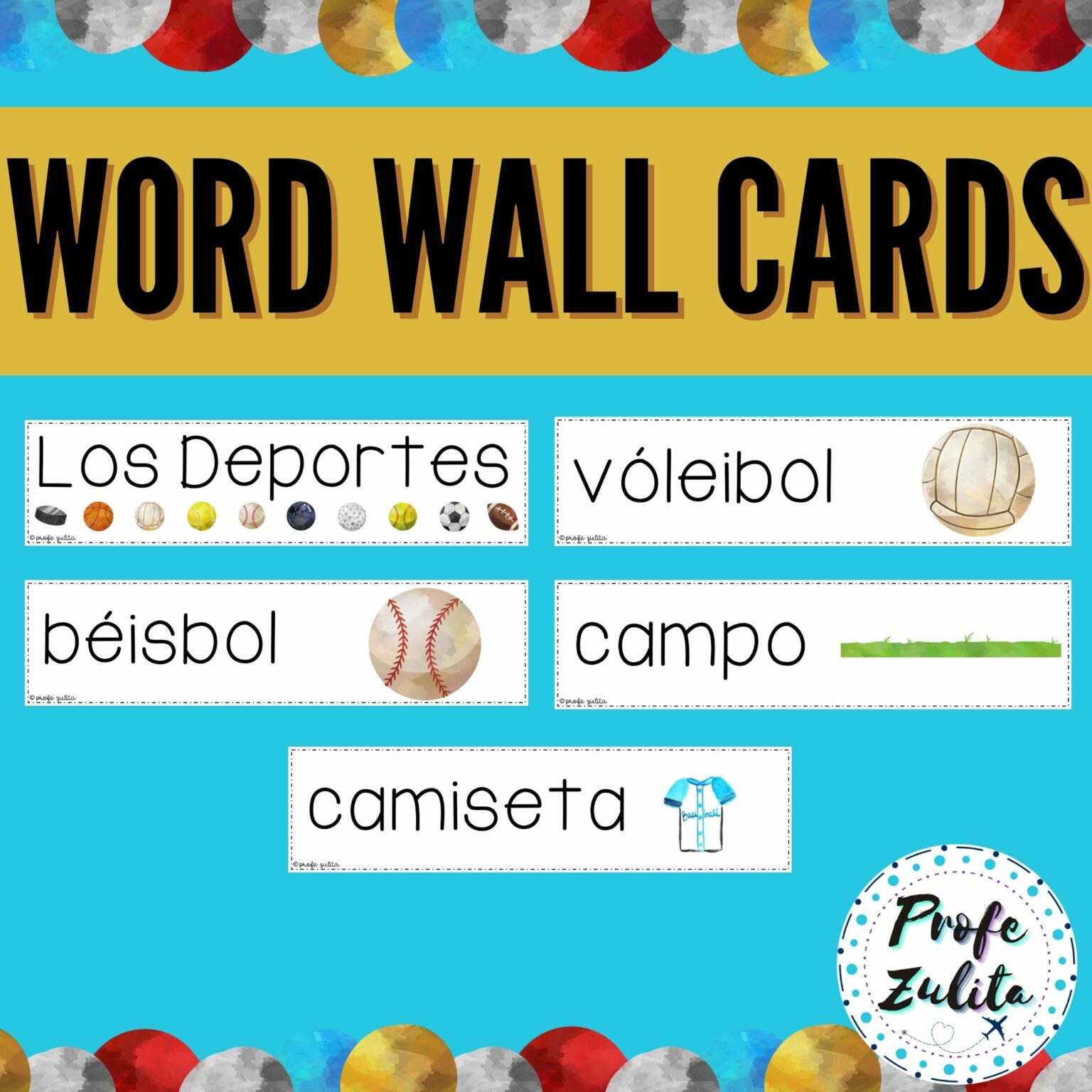 23 Spanish Sports Word Wall Cards | Made By Teachers