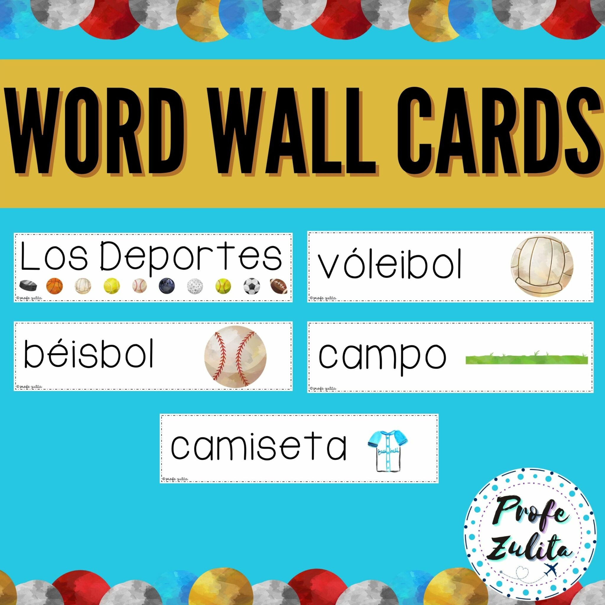 23 Spanish Sports Word Wall Cards | Made By Teachers