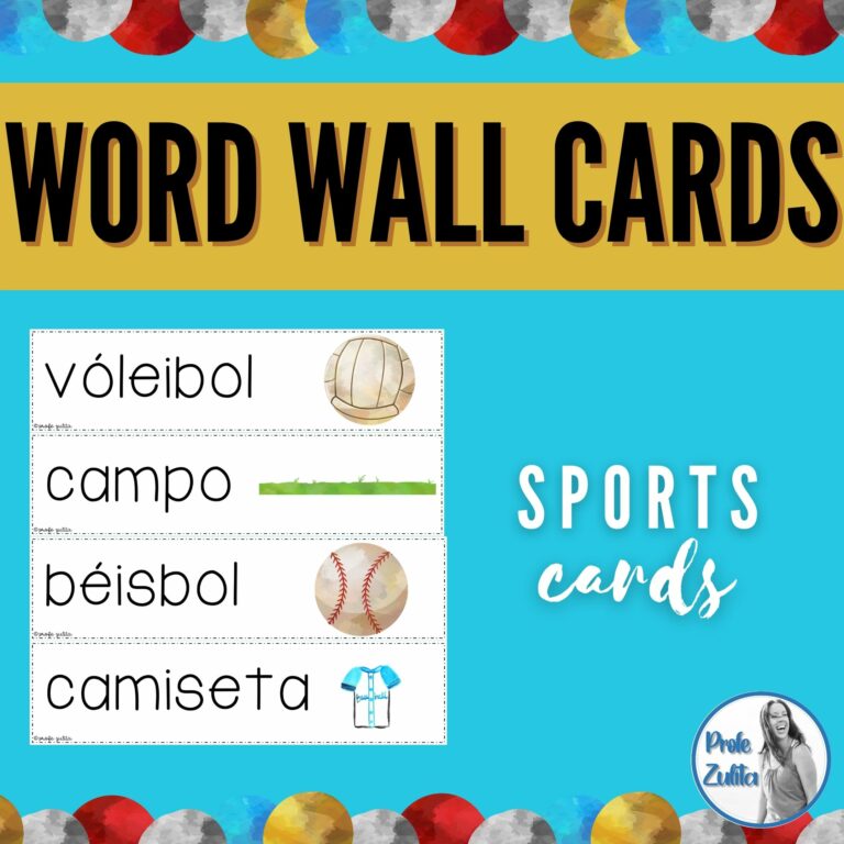 23 Spanish Sports Word Wall Cards | Made By Teachers