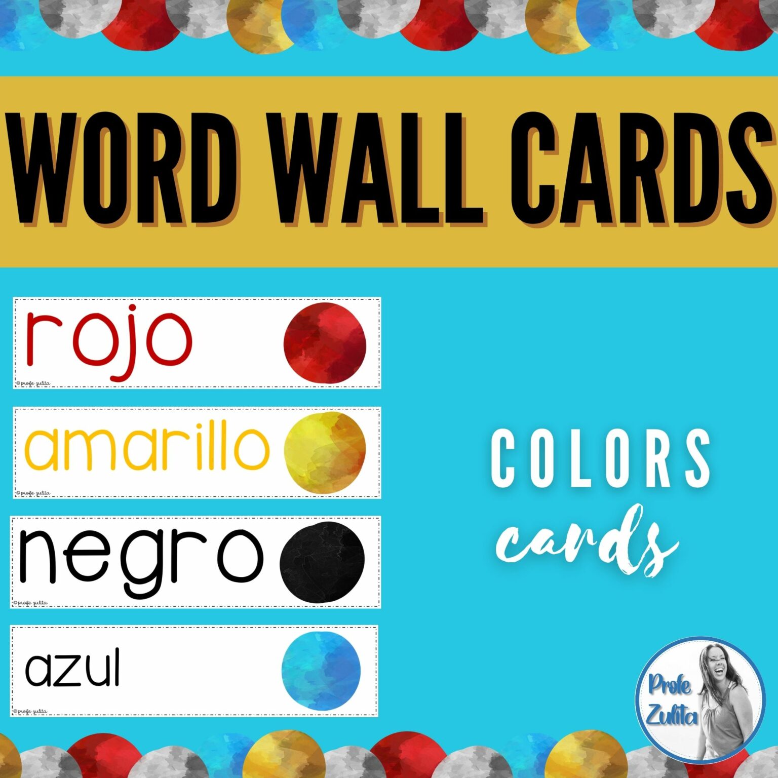 24 Spanish Colors Word Wall Cards | Made By Teachers