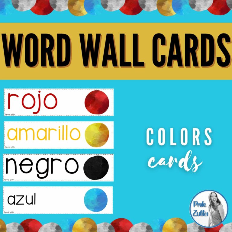 24 Spanish Colors Word Wall Cards | Made By Teachers