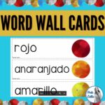 24 Spanish Colors Word Wall Cards - Made By Teachers