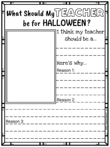 What Should My Teacher Be For Halloween | Writing - Made By Teachers
