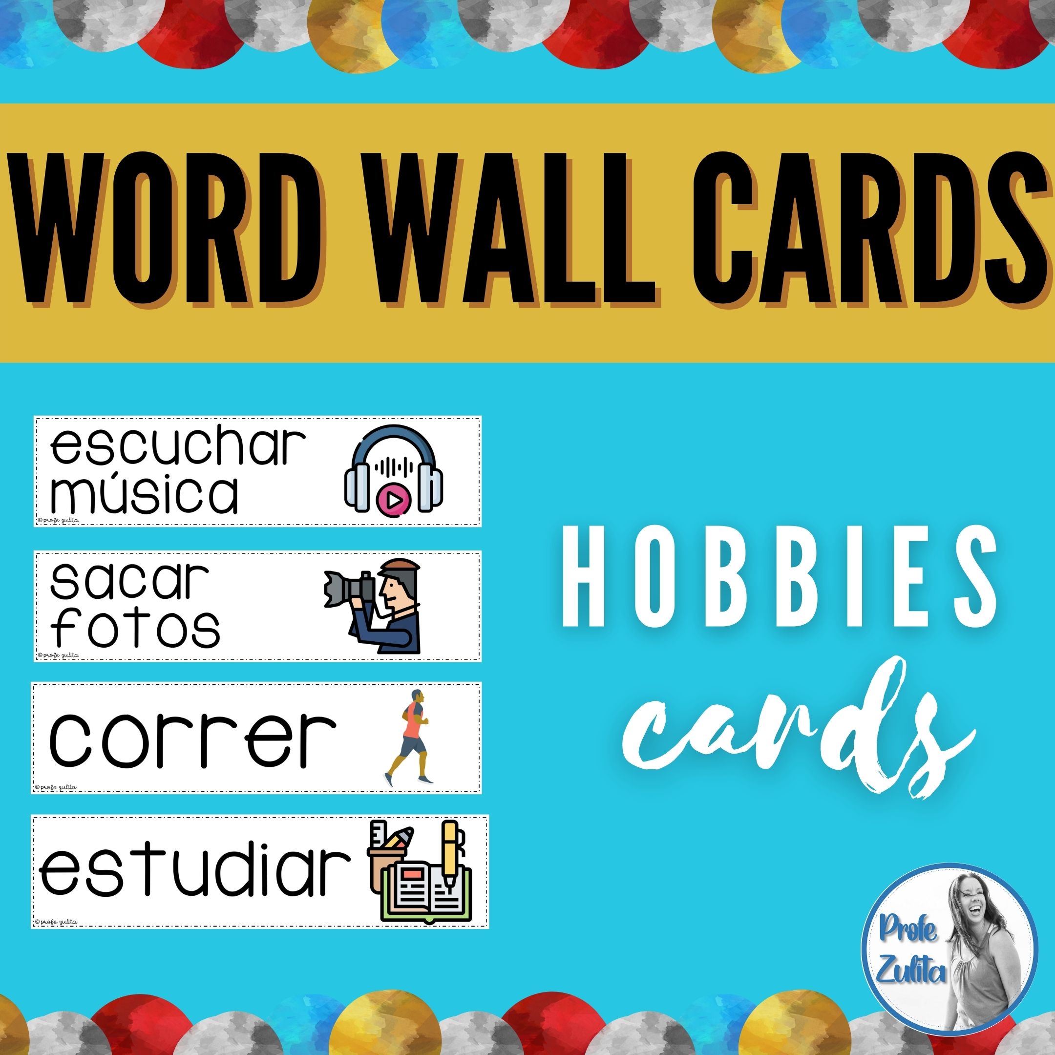 34 Spanish Activities and Hobbies Word Wall Cards | Made By Teachers