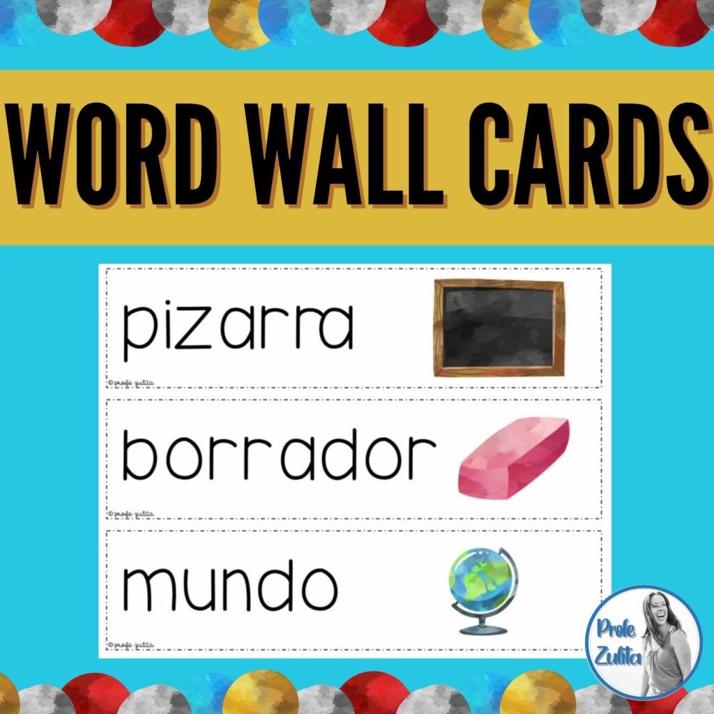 46 Spanish School Supplies Word Wall Cards | Vocab | Made By Teachers