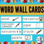 46 Spanish School Supplies Word Wall Cards | Vocab | Made By Teachers