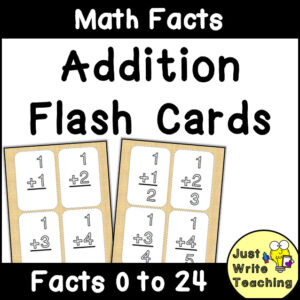 Math Flash Cards Addition Facts & Subtraction Fact - Made By Teachers