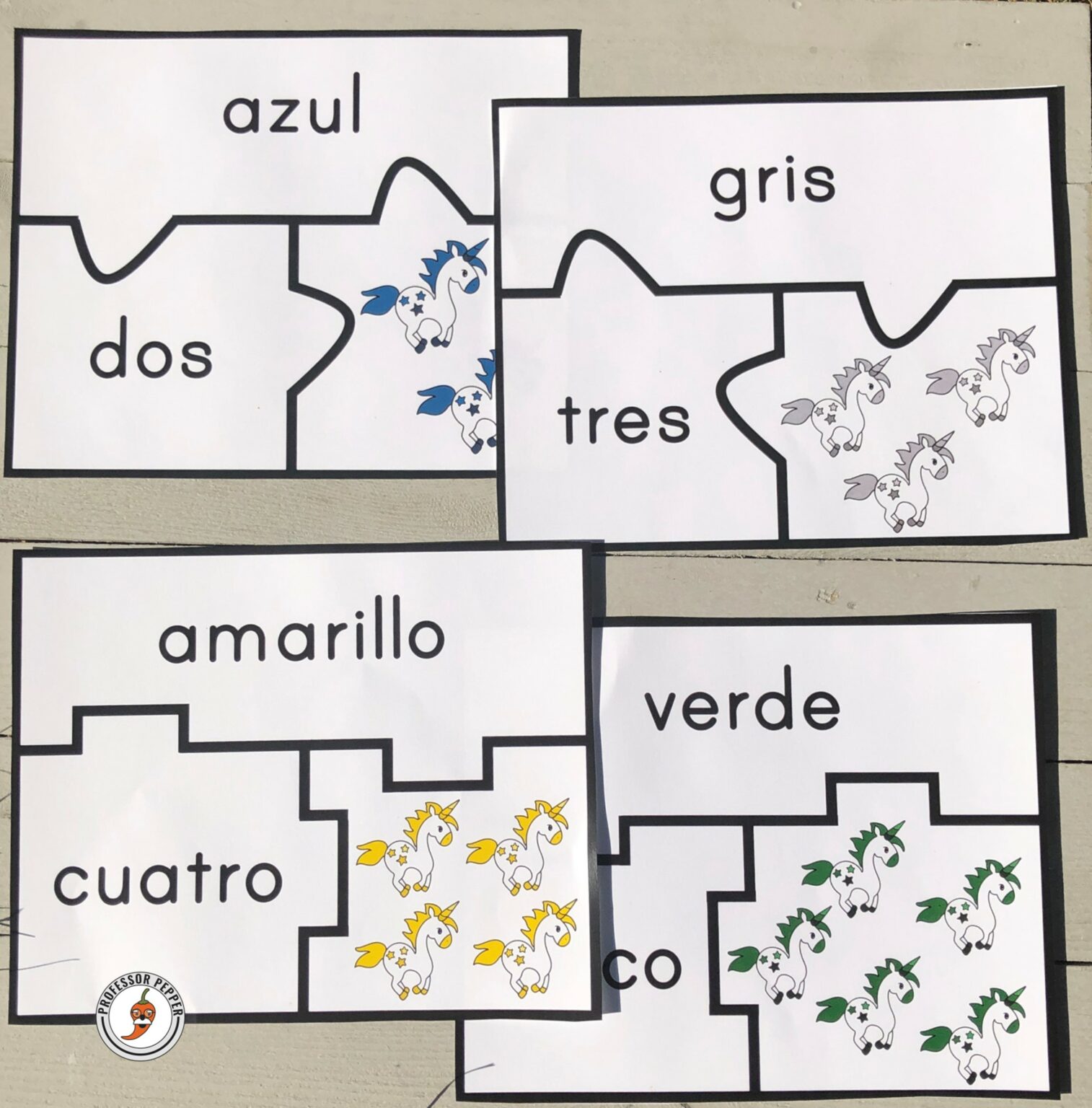 Spanish Numbers and Colors Puzzles and Worksheets | Made By Teachers