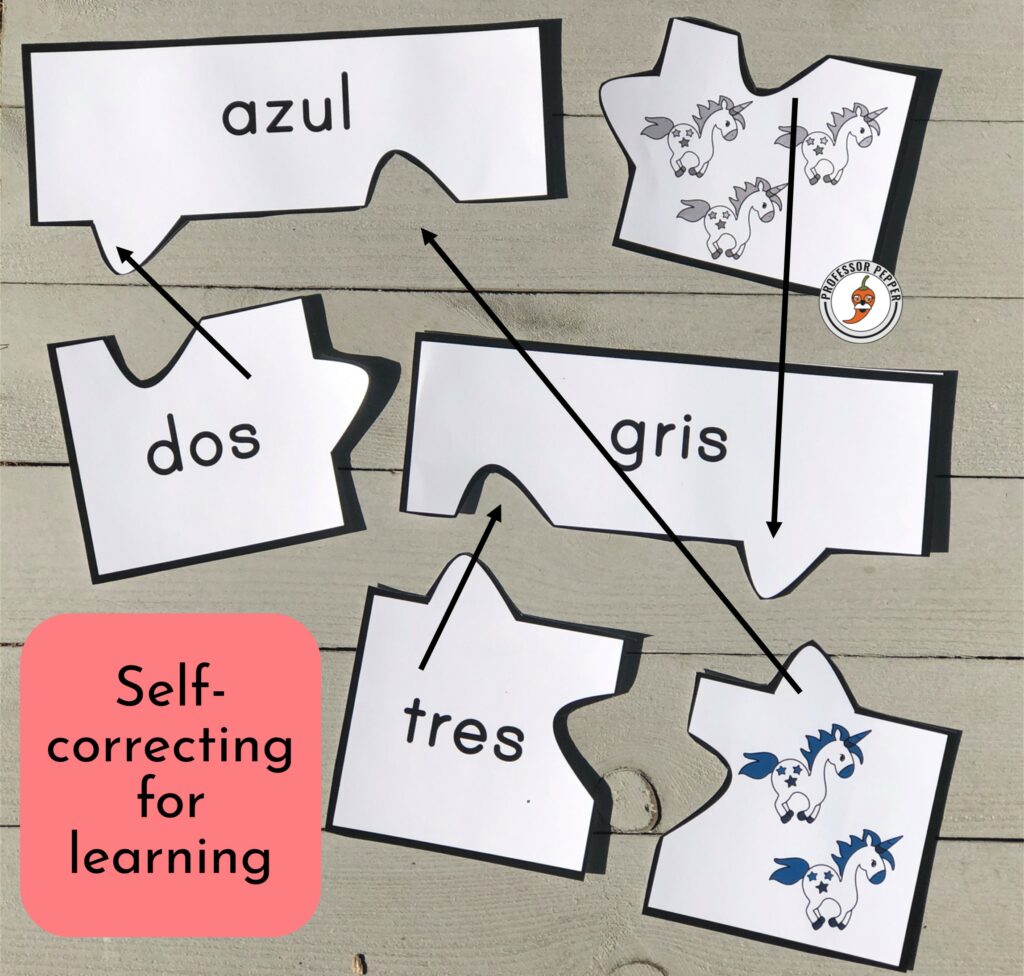 Spanish Numbers and Colors Puzzles and Worksheets | Made By Teachers