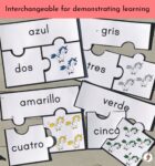 Spanish Numbers and Colors Puzzles and Worksheets | Made By Teachers