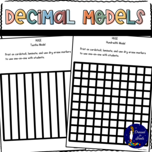 Printable Decimal Models Tenths and Hundredths | Made By Teachers