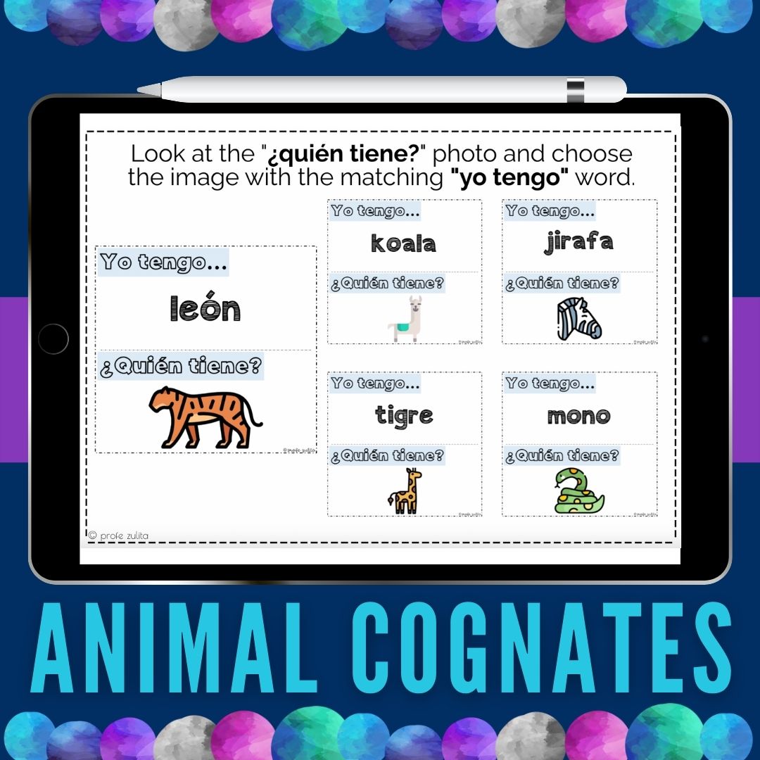 Boom Cards | Spanish Animal Cognates Practice | | Made By Teachers