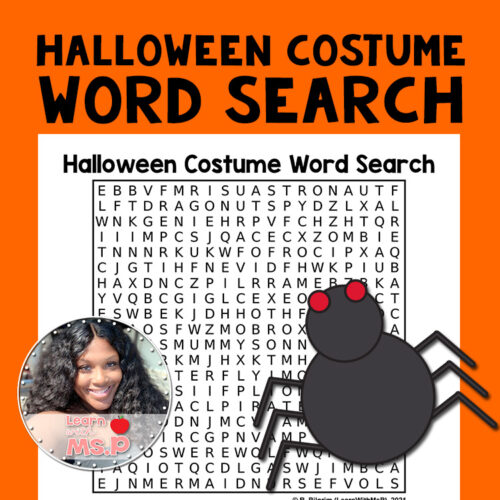 Halloween Costume Word Search Coloring Page Puzzle - Made By Teachers