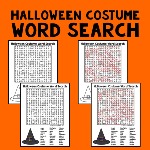 Halloween Costume Word Search Coloring Page Puzzle - Made By Teachers