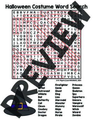 Halloween Costume Word Search Coloring Page Puzzle - Made By Teachers