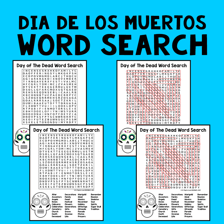 Dia De Los Muertos Word Search Coloring Page | Made By Teachers