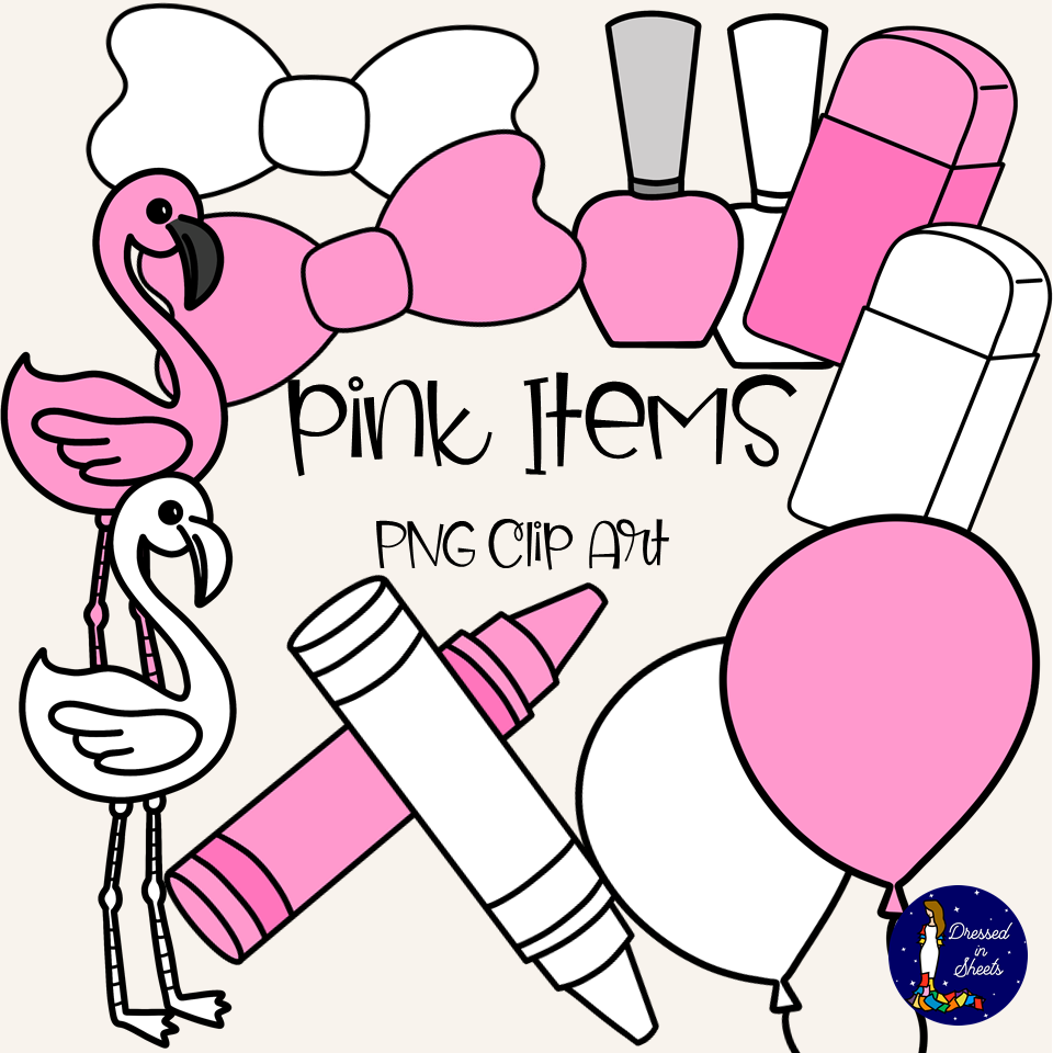 Pink Items Clip Art | Made By Teachers