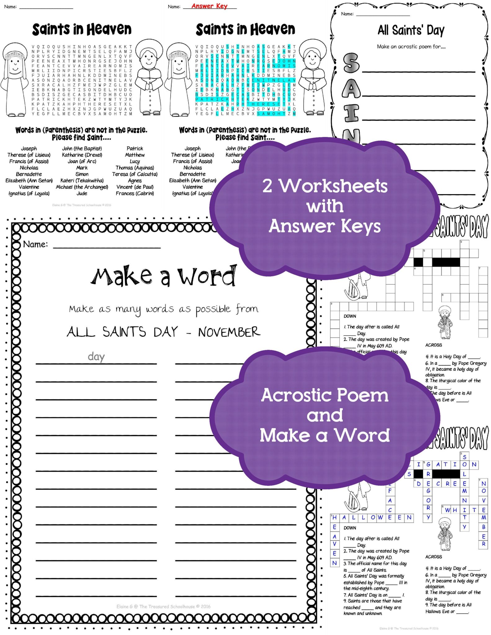 All Saints' Day Activity Pack 1 - Made By Teachers