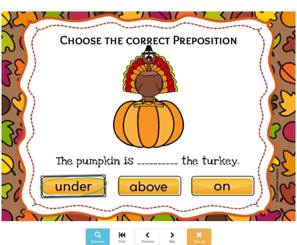 Thanksgiving Prepositions | Thanksgiving Activity - Made By Teachers
