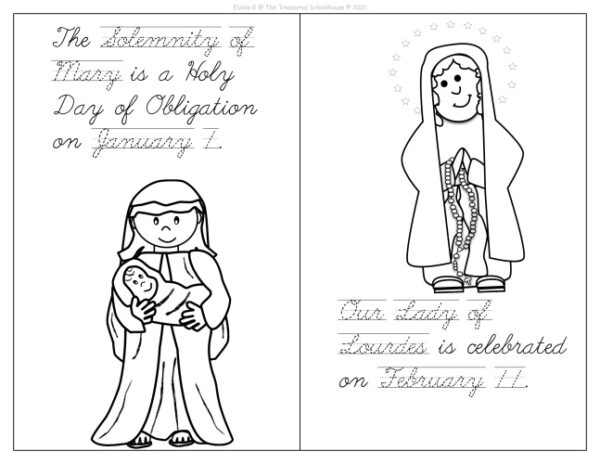 Celebrations for Mary Booklet in Cursive - Made By Teachers