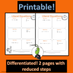 Thanksgiving Literal Equations | Made By Teachers