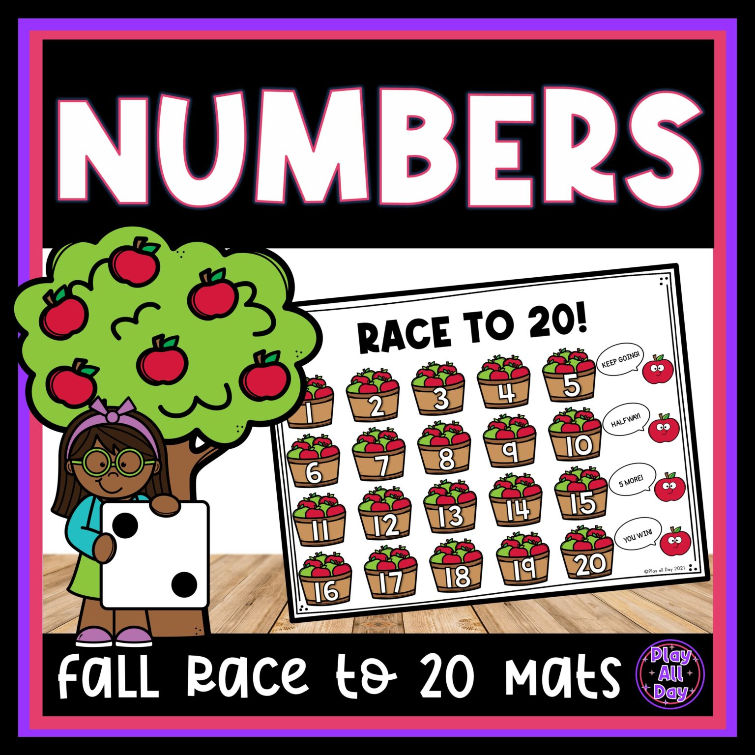 Fall Race to 20 Mats | Counting to 20 | Made By Teachers